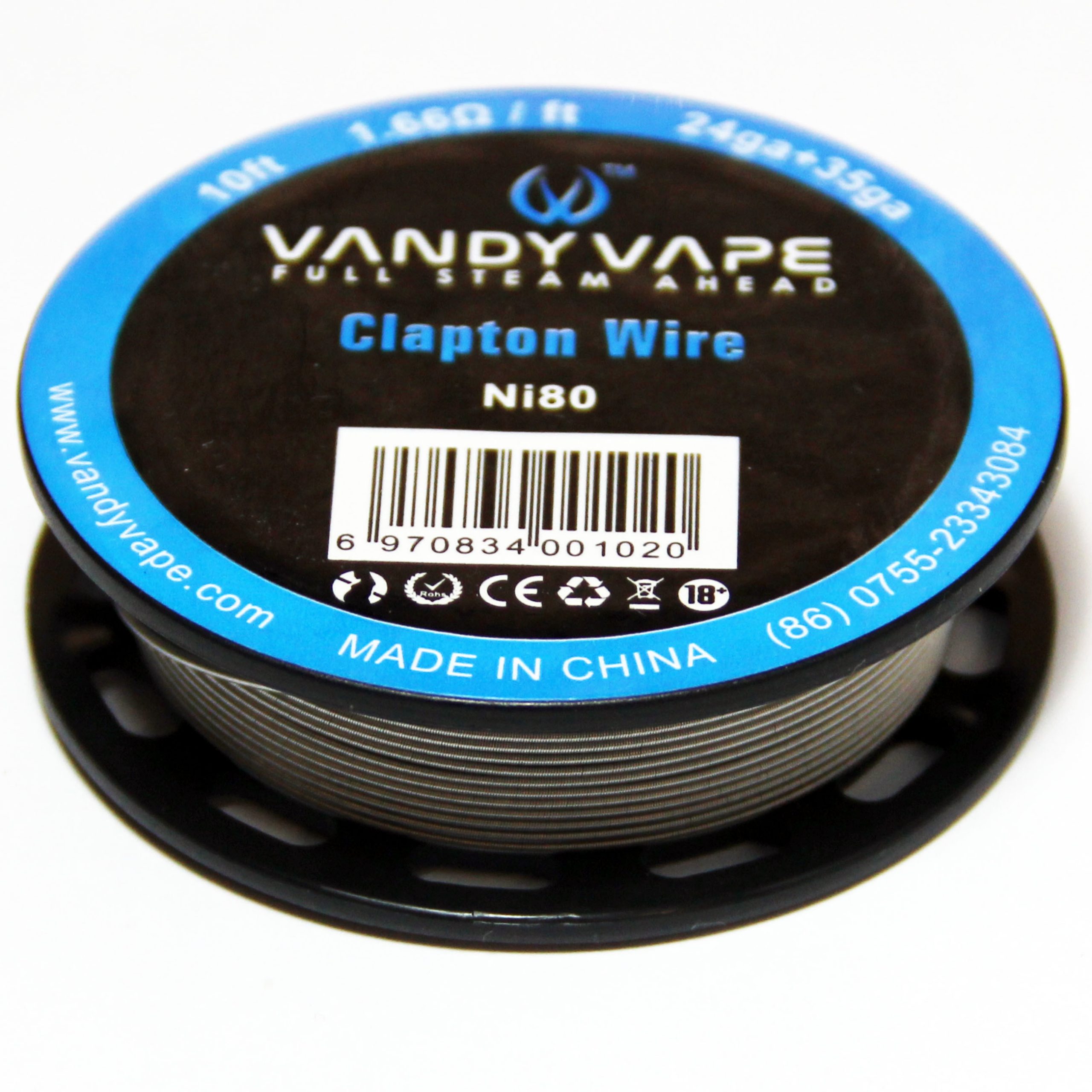 Vandy Vape Ni80 Clapton Wire (24 AWG + 35 AWG) 1.66 Ω/m - 3 Metre Spool ...
