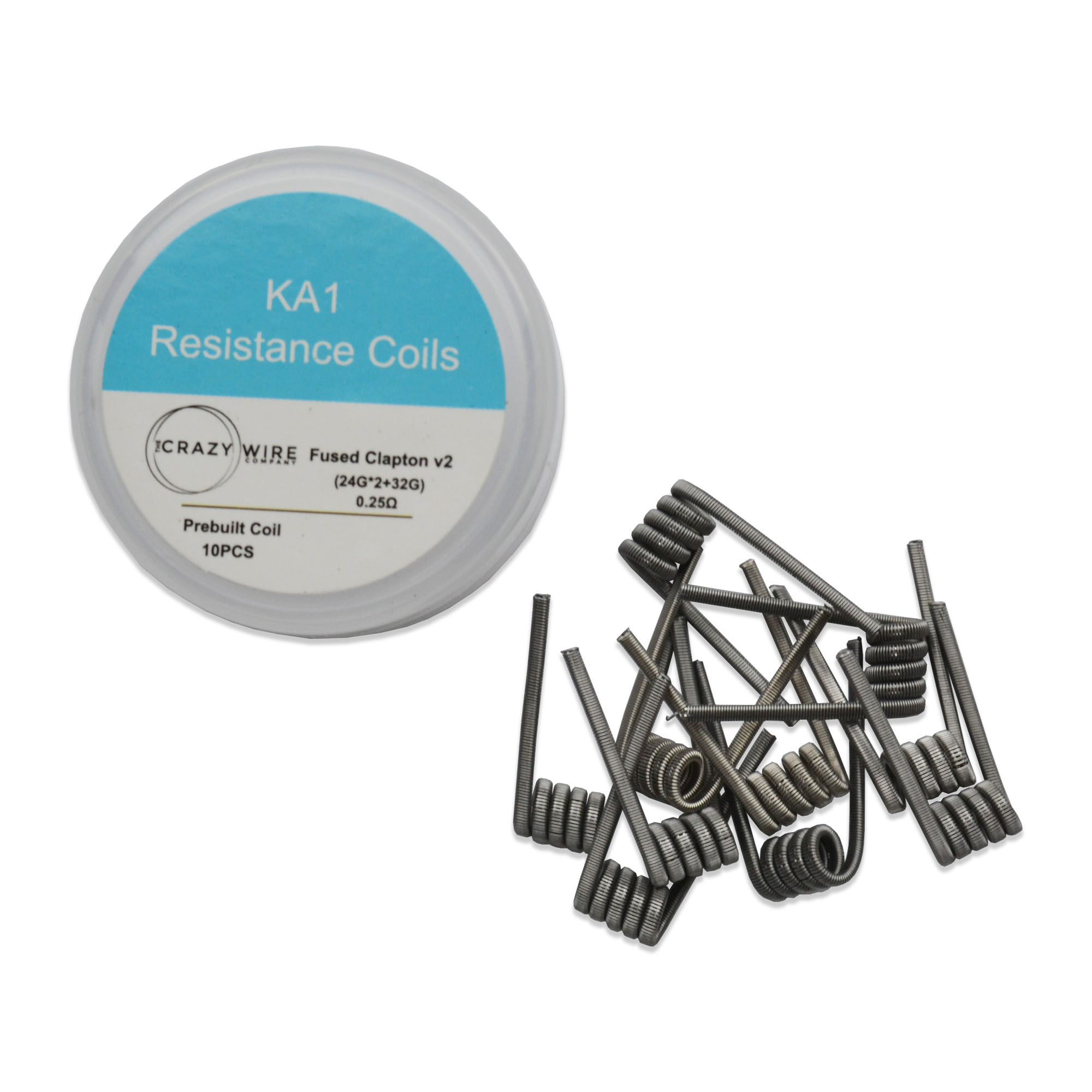 Pre-Made KA1 Fused Clapton V2 Coils 0.25Ω - 10 Pack | The Crazy Wire ...
