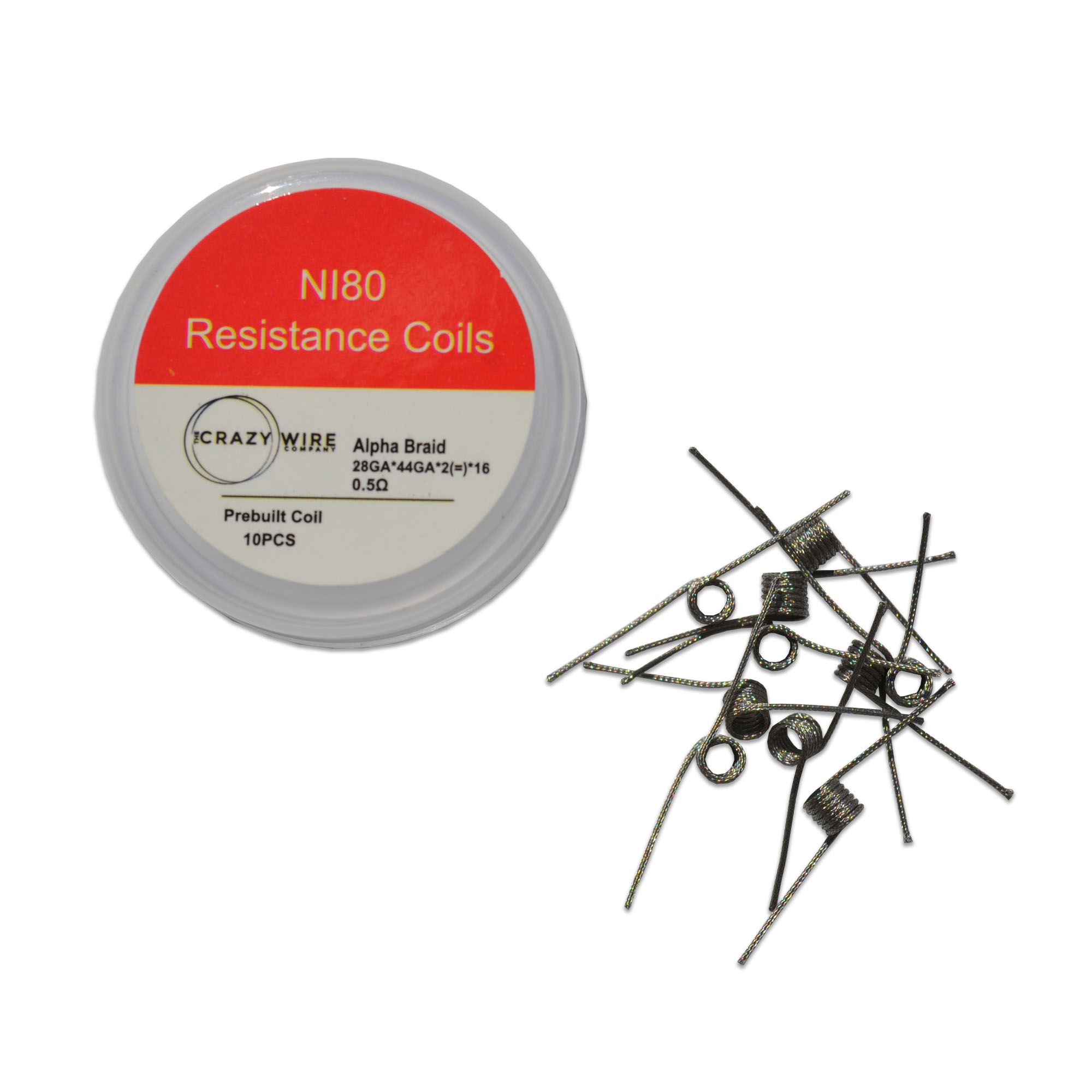 Pre-Made Ni80 Alpha Braid Coils 0.20Ω - 10 Pack | The Crazy Wire Company