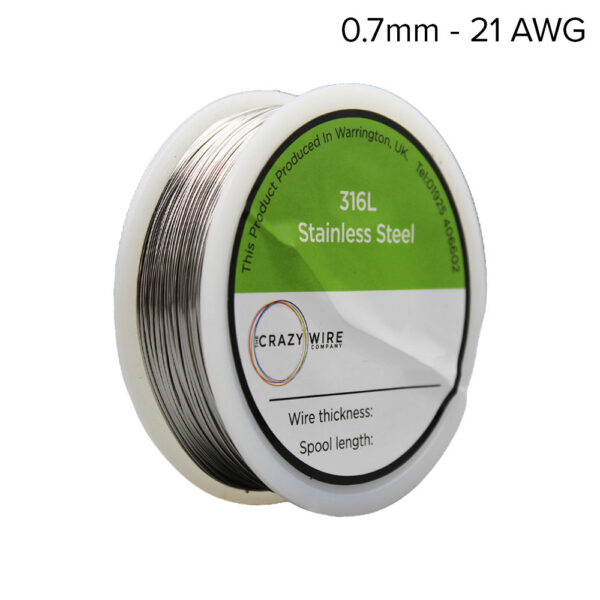 316l Medical/Marine Grade Stainless Steel Round Wire | 0.7mm (21 AWG ...
