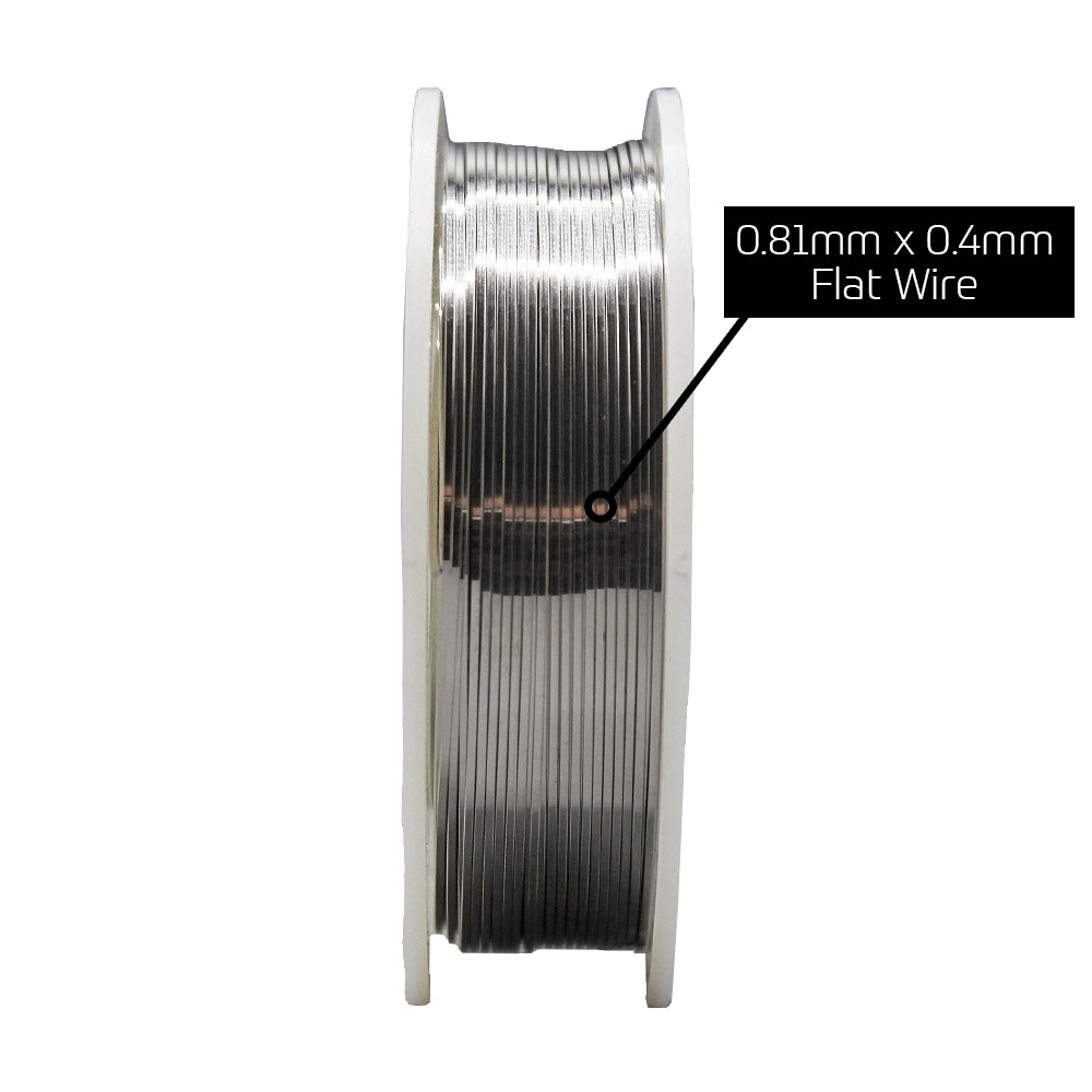 22 AWG Flat SS316L Wire (0.81mm x 0.4mm) | The Crazy Wire Company